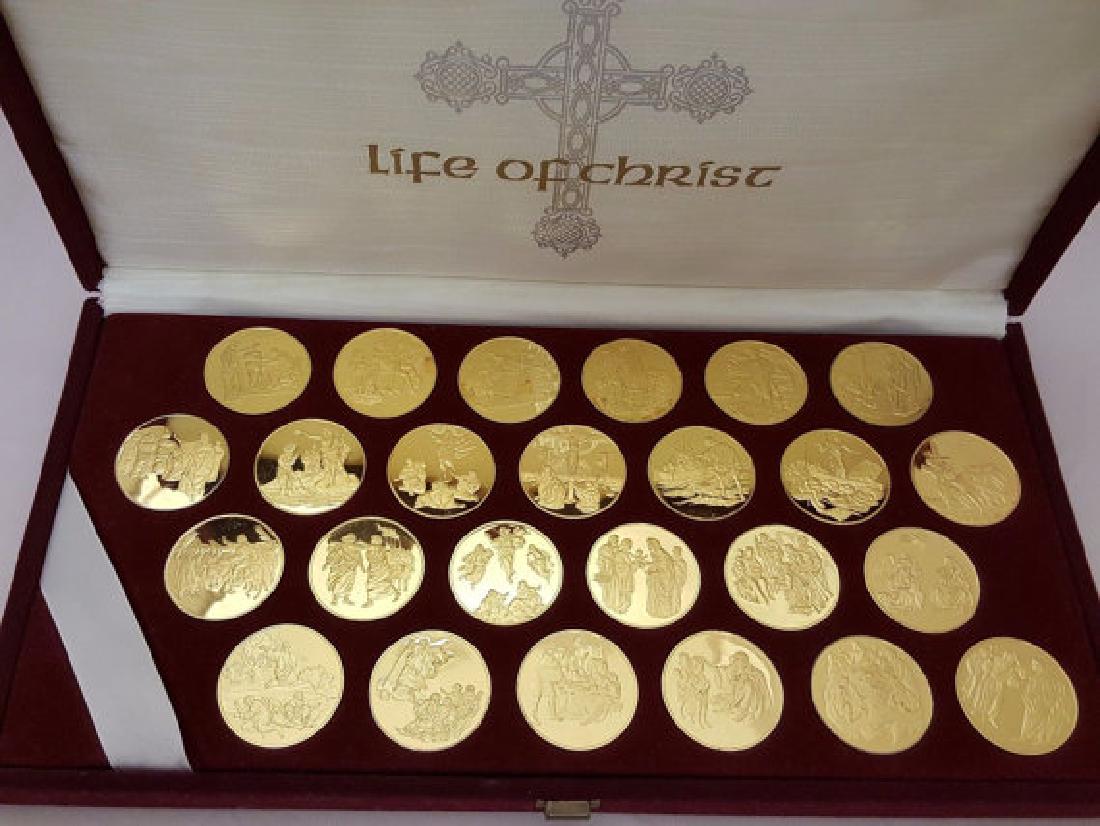 Franklin Mint Life Of Christ Gold Plated Sterling