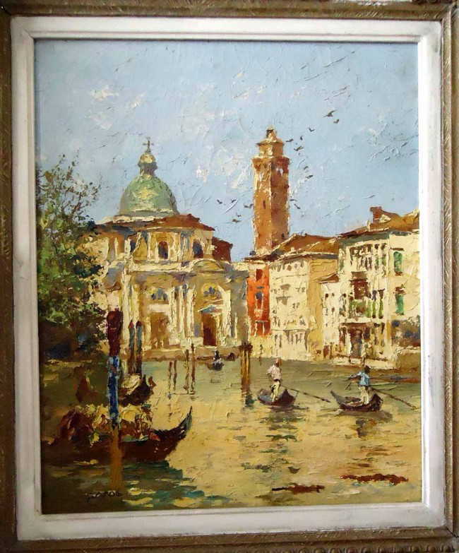 12: Carl Moll Oil Painting Original Art The City Canal