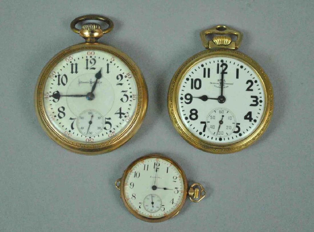 (3) GOLD FILLED POCKET WATCHES