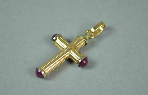 Medieval Gold Pectoral Cross With Ruby