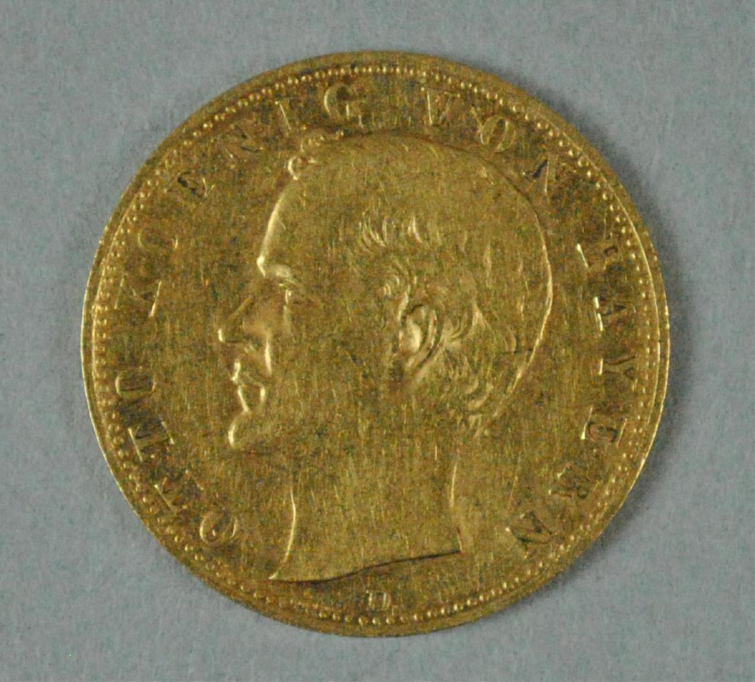 1898 GERMAN STATES BAVARIA 10 MARK GOLD COIN