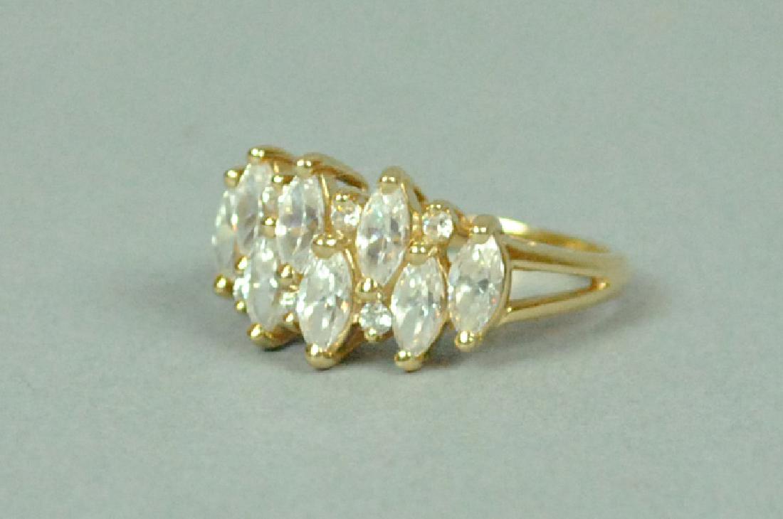 14k White Stone Ring
