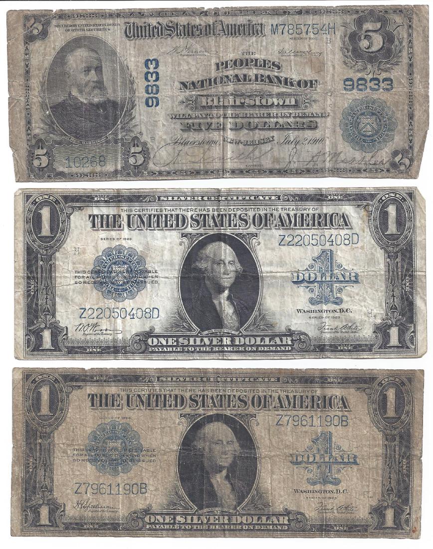 (3) Early Us Collectible Paper Currency Notes
