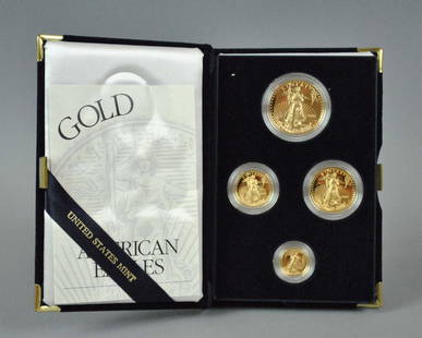 2001 Gold Proof American Eagle 4 Coin Set
