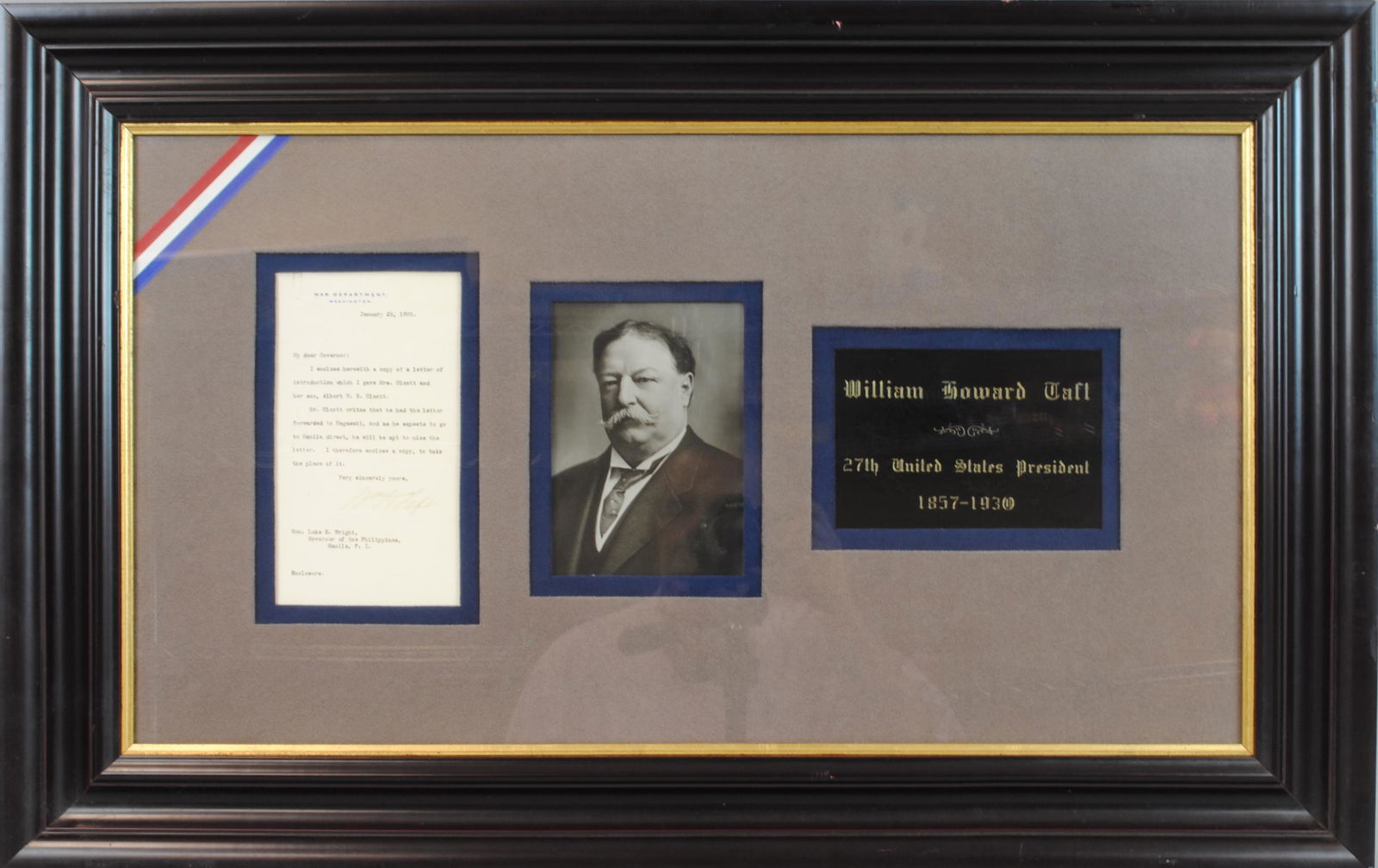 William Howard Taft Signed Typed Letter