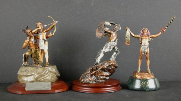 17: THREE C.A. PARDELL LEGENDS SCULPTURES