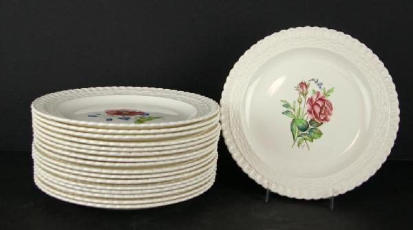 Set Of 17 Spode Flower Plates