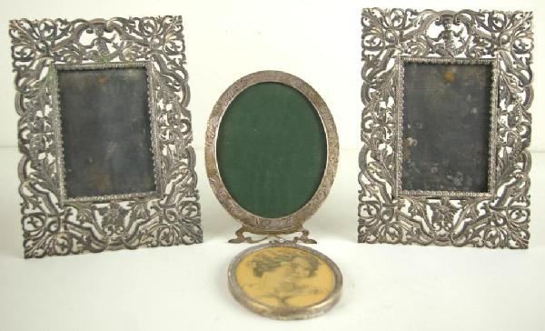 Four Vintage Silver And Silvertone Picture Frames