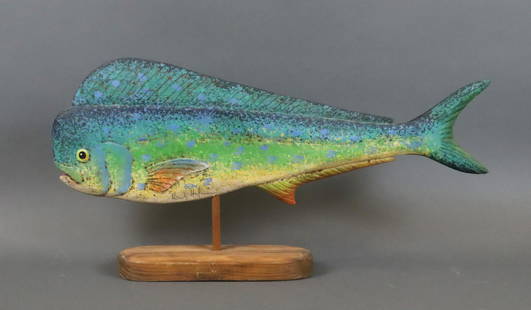 Randy Hofman Large Size Carved Folk Art Mahi Mahi