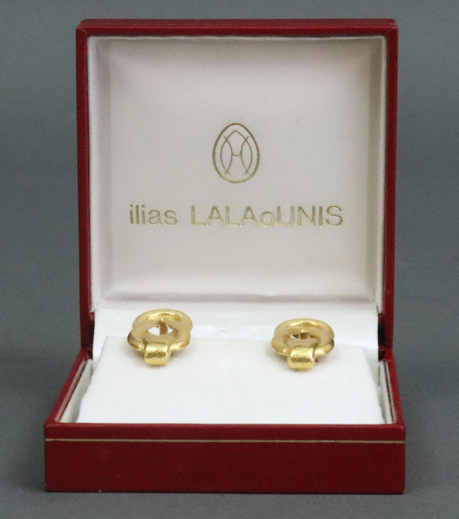 Pair Ilias Lalaounis 18k Hercules Knot Earrings Auction