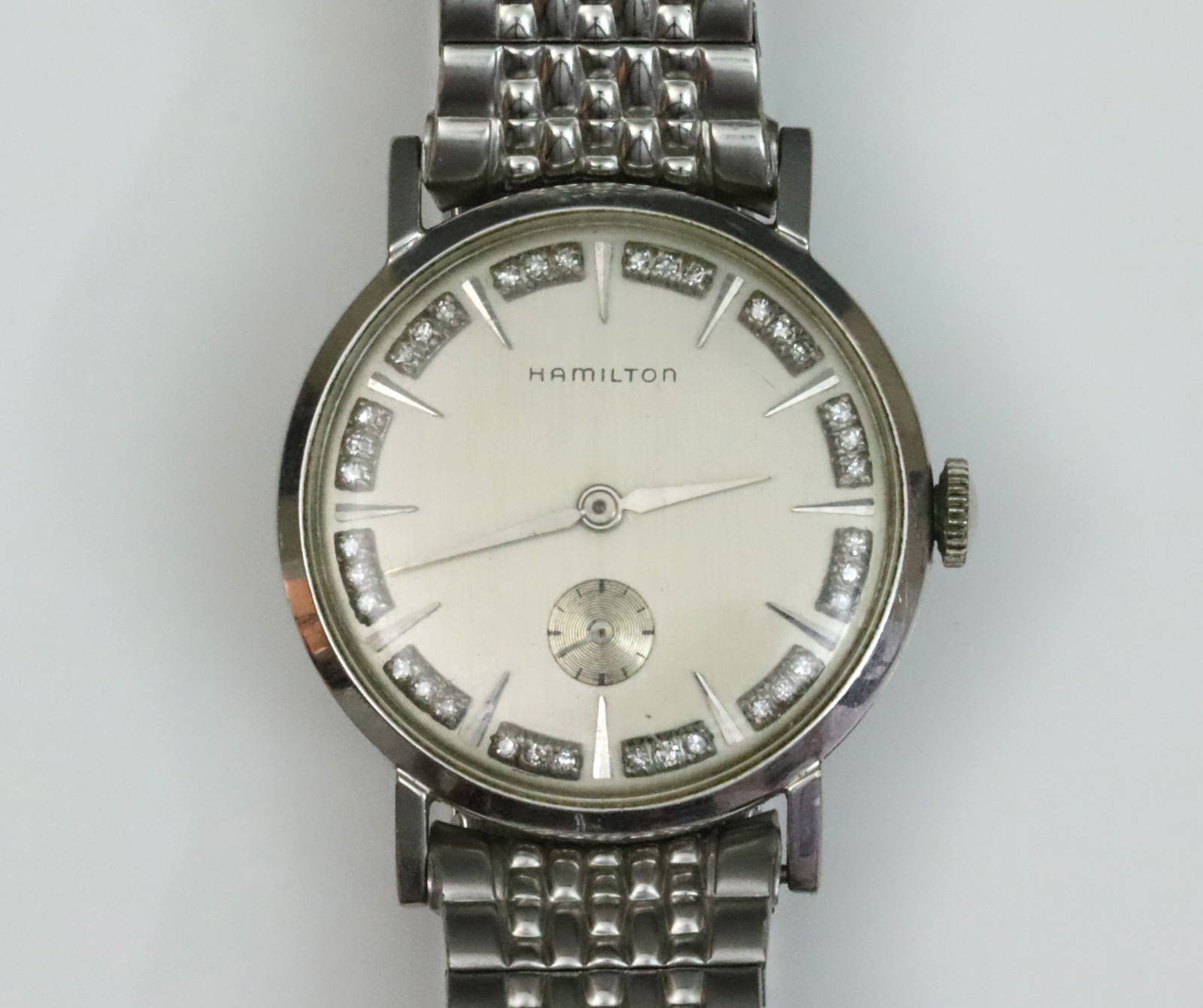 Hamilton 14k Diamond Case Watch Auction