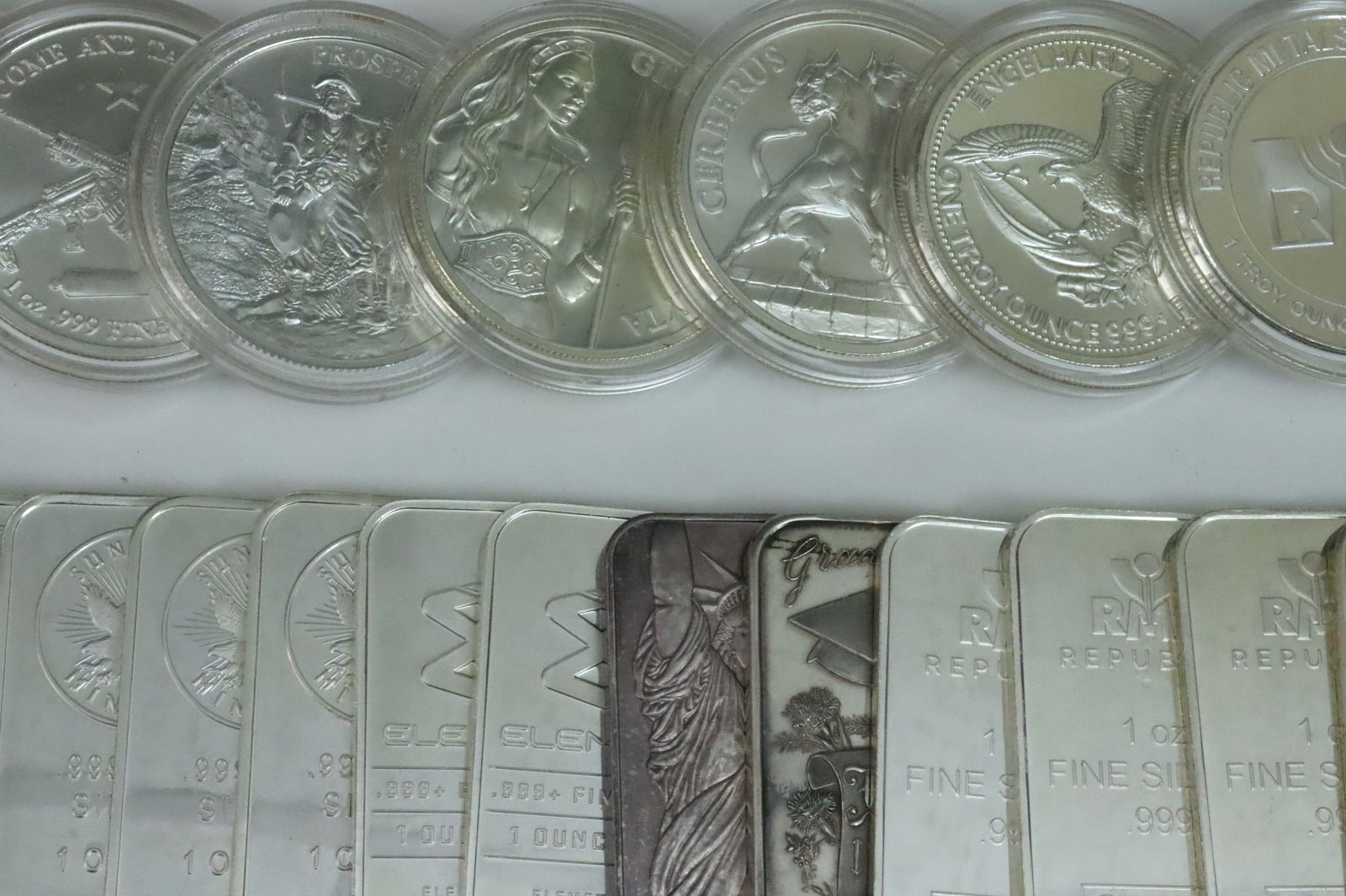 (24) 1ozt. .999 Silver Rounds & Bars Auction