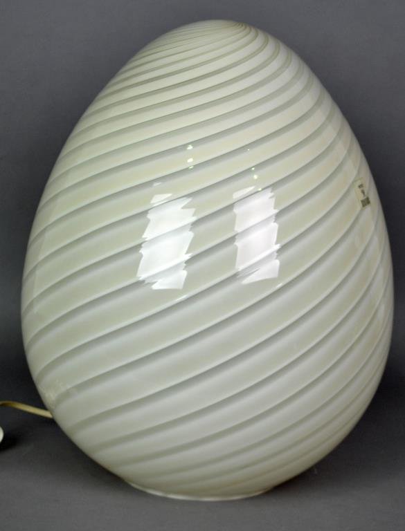 VETRI MURANO GLASS EGG LAMP - Jul 25, 2013 | Leighton Galleries in NJ