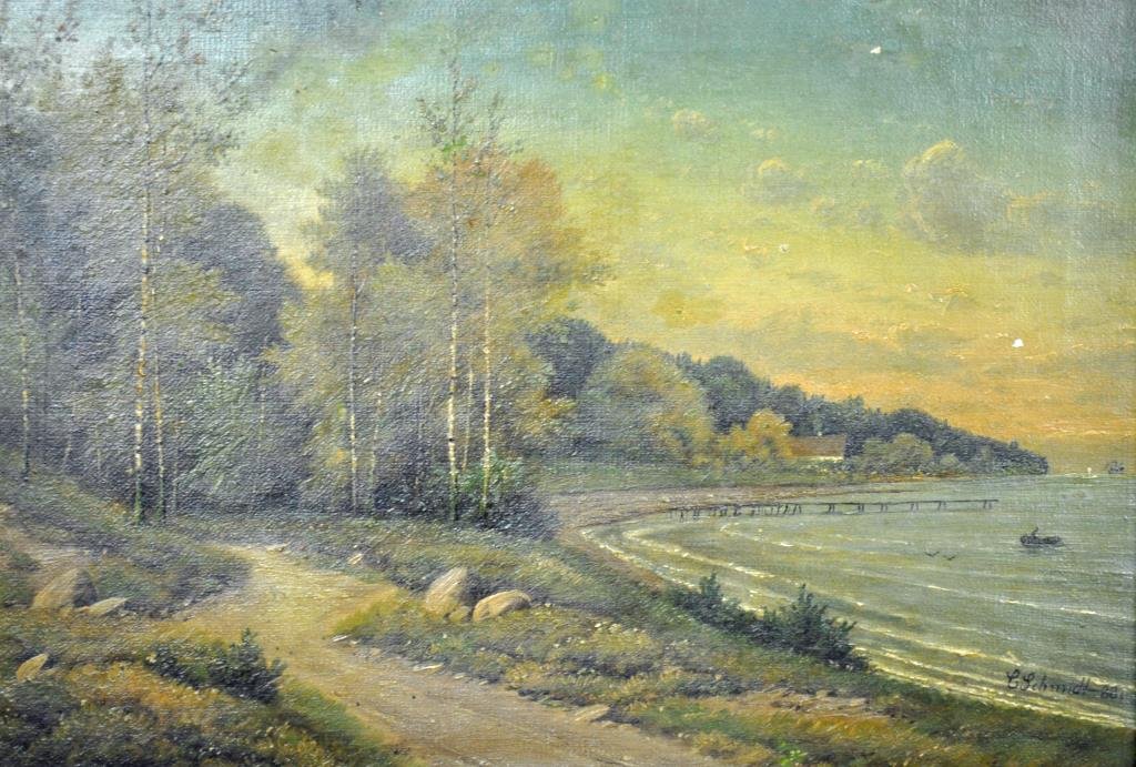 LANDSCAPE PAINTING (19THC.) SIGNED C. SCHMIDT