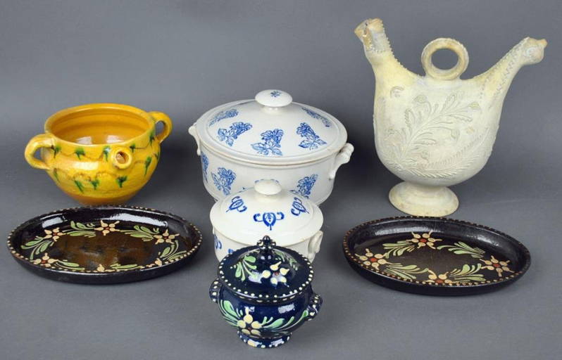 French (7) Piece Pottery Group