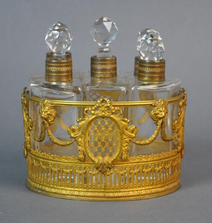 FRENCH GILT BRONZE PERFUME CADDY