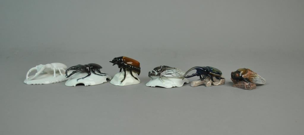 (6) German Porcelain Insects