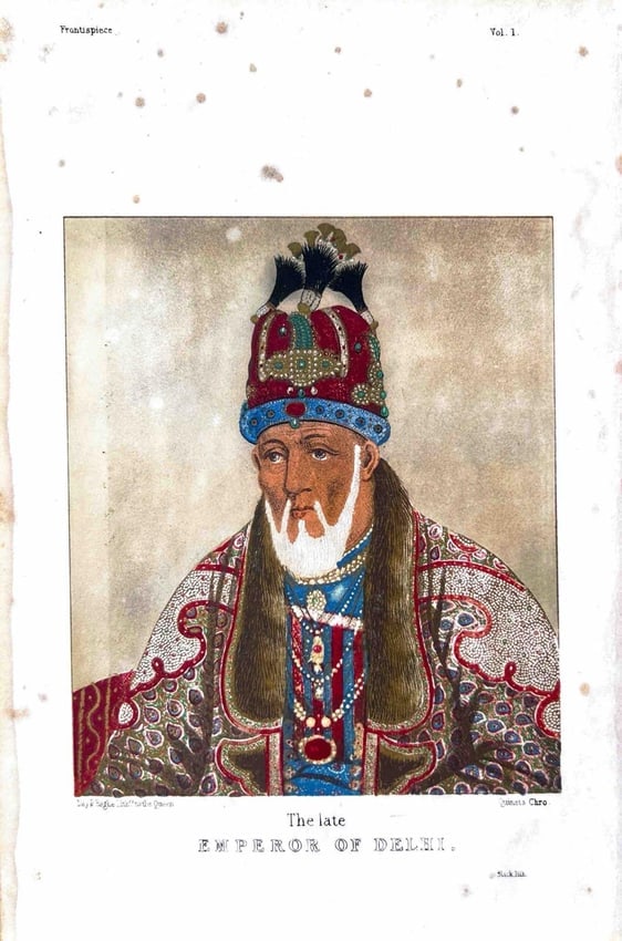 Portrait Of The Last Mughal Emperor – Bahadur Shah Zafar. 6 X 9 In Auction