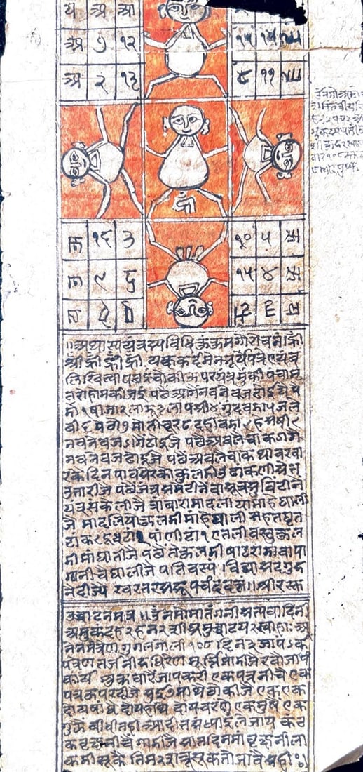 Ancient Manuscript Page In Brahmi Or Early Indian Script Auction