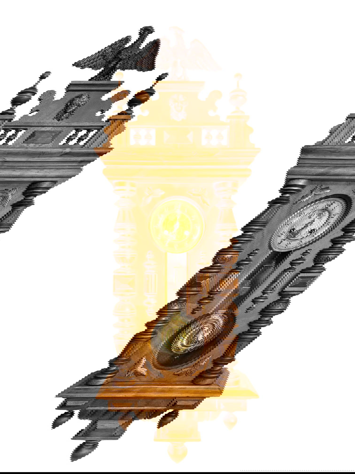 Kienzel German Keyhole Wall Clock With Eagle Finial Circa 1900 - Jul 09 ...