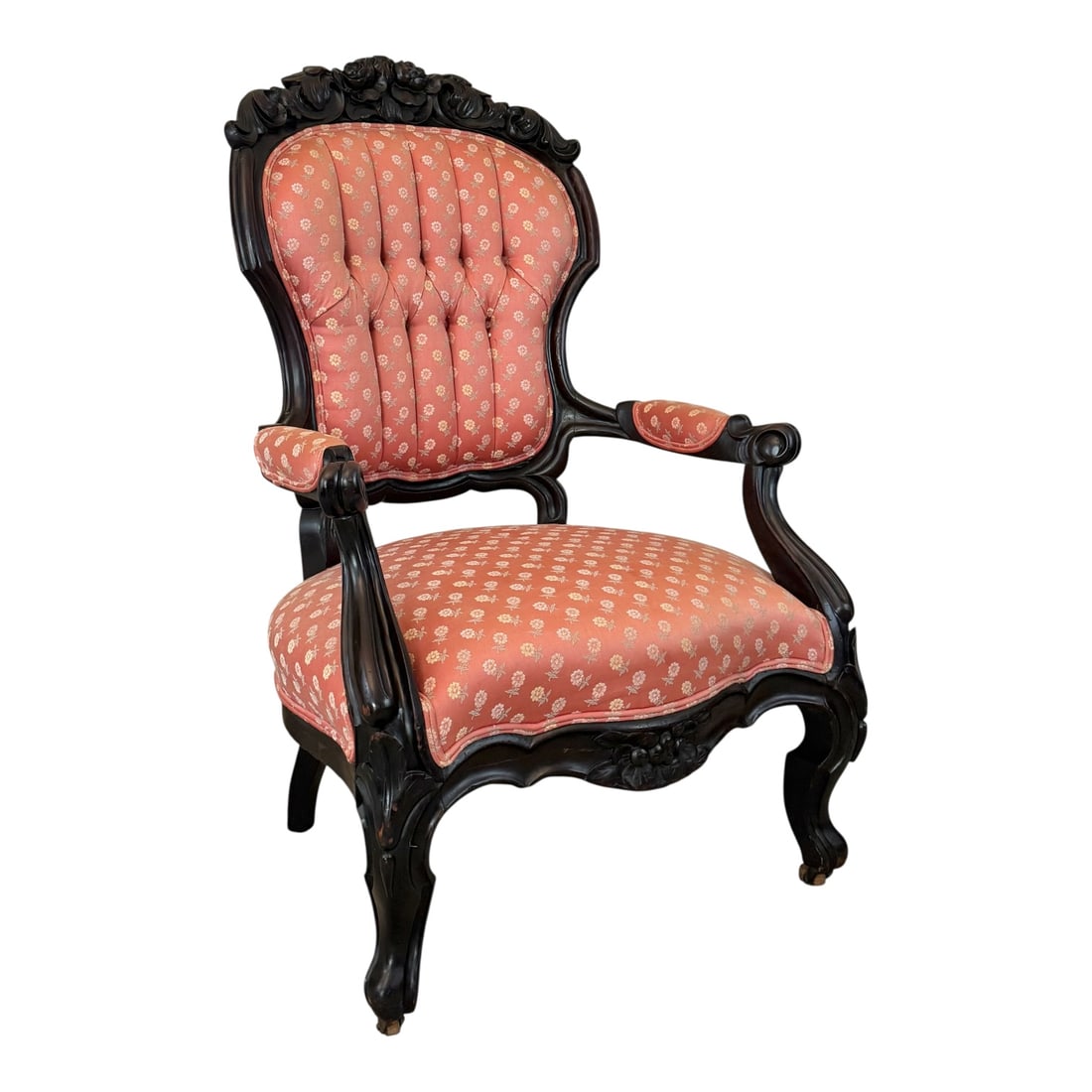 Rococo Revival Ebonized Rosewood Arm Chair Attributed To Belter - Jul ...