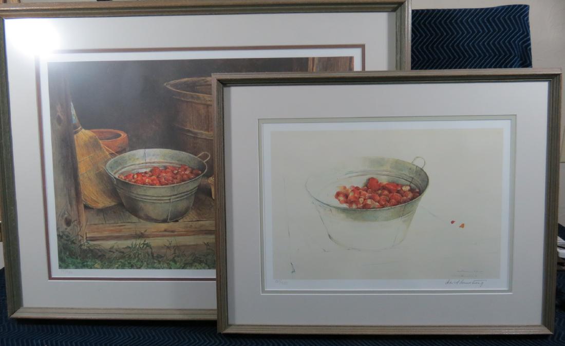 (2) David Armstrong Lithographs Smokehouse Strawberries