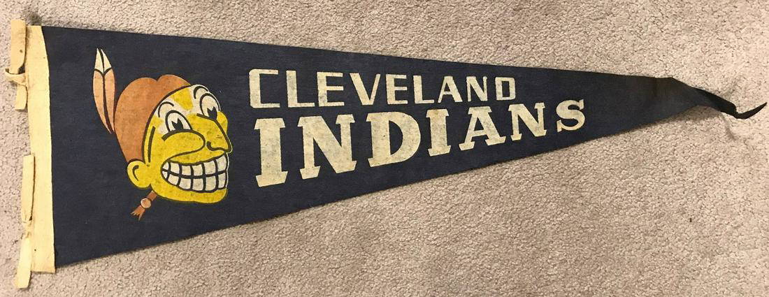 1940s Cleveland Indians Full Size Soft Pennant