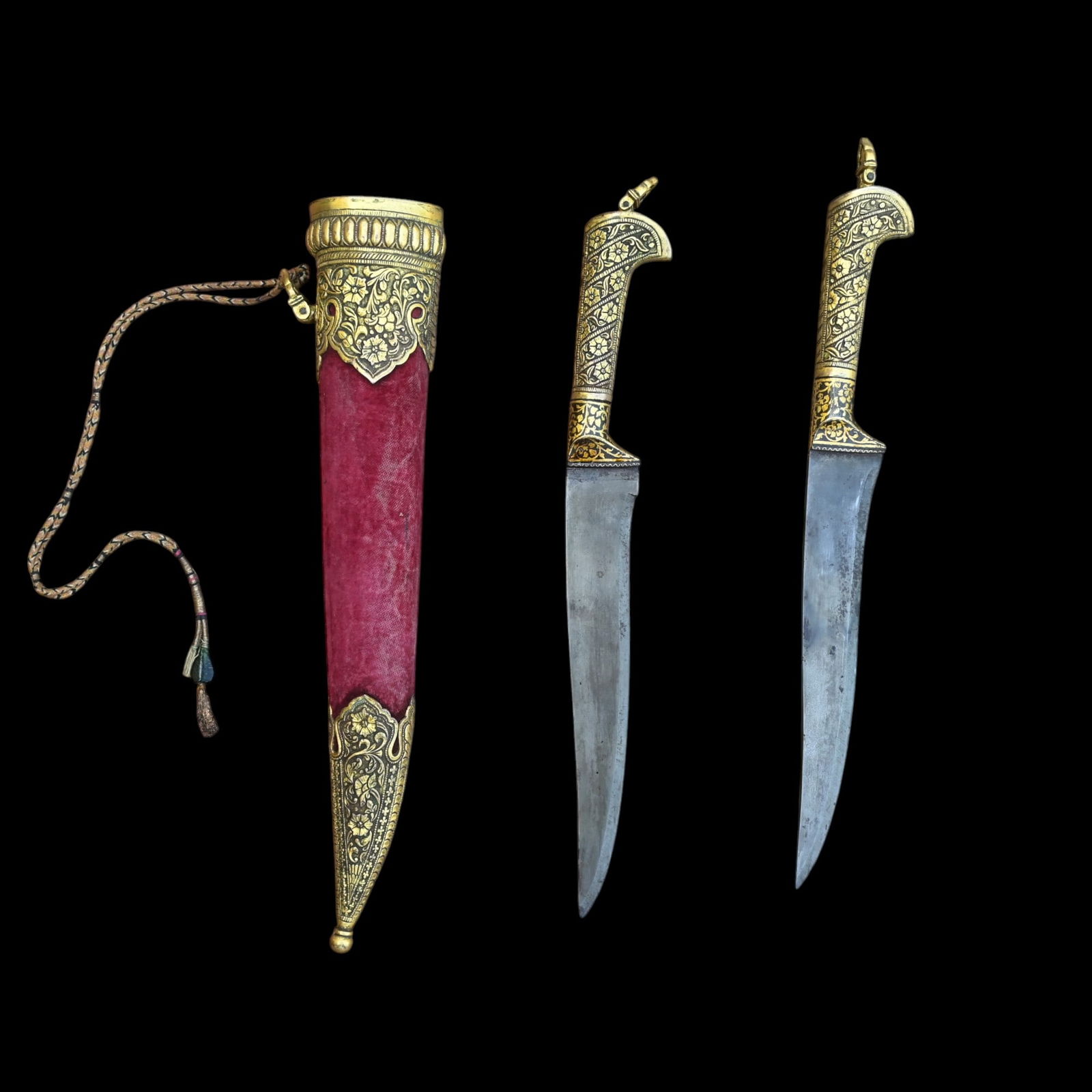 Indian Rare Gold Gilt Court Ceremonial Double Kard Kutch Dagger 19 C ...