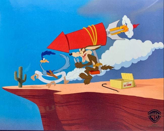 Warner Bros Wile Coyote Roadrunner Sericel Animation Art Cel Acme ...