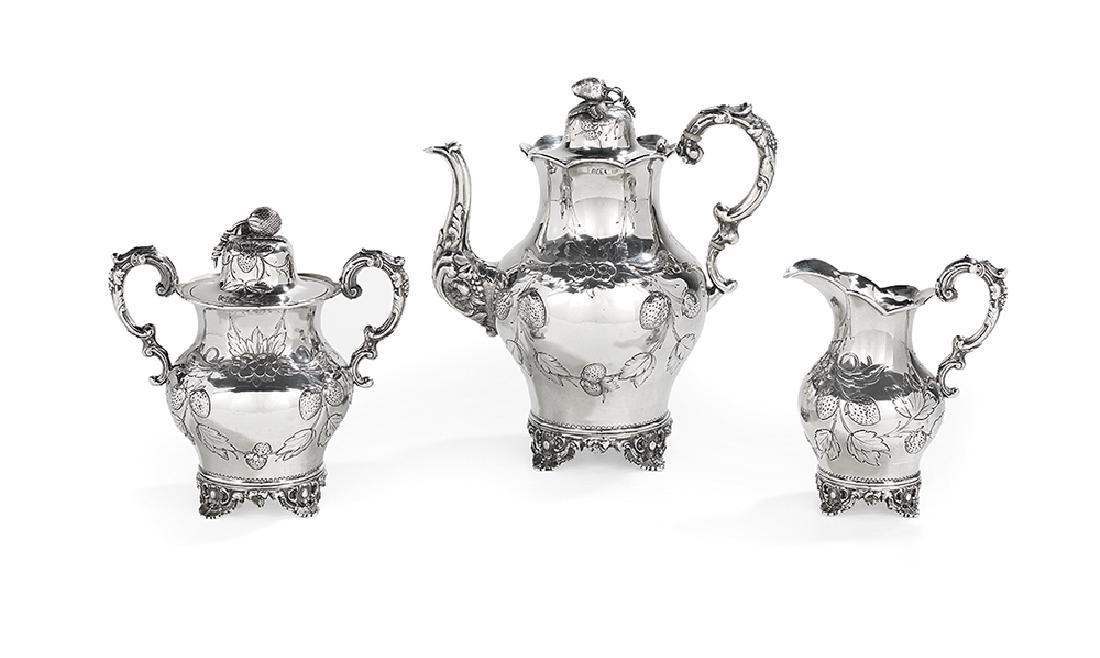 Good Three Piece American Coin Silver Coffee Set
