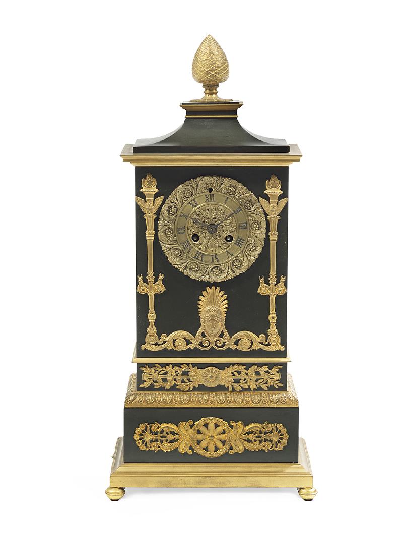 Empire-Style Casket-Form Mantel Clock