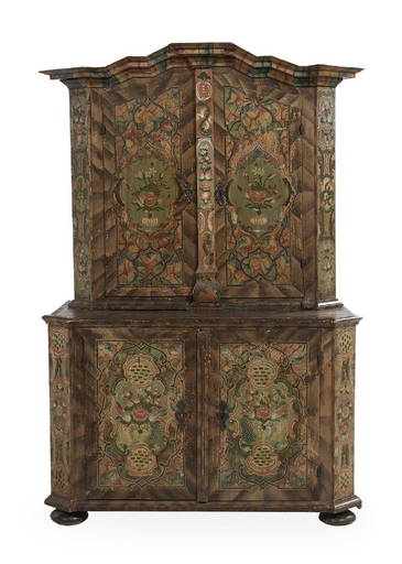 Continental Polychrome Two Part Cabinet