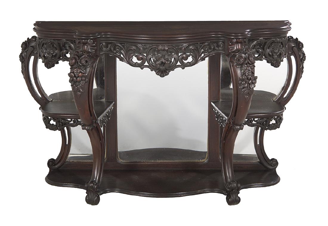 American Rococo Revival Rosewood Console Table