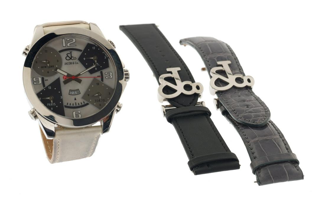Jacob & Co. Stainless Steel "5 Time Zone" Watch