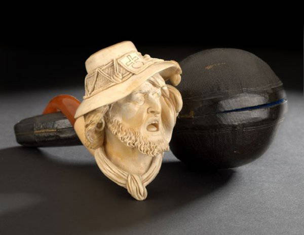 German "yodeler" Carved Meerschaum Pipe