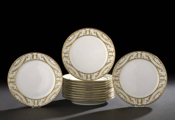 Fine Set Of Twelve Sevres Porcelain Dinner Plates