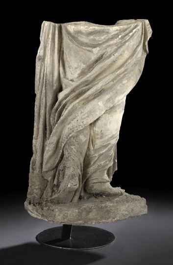 Monumental Cast Stone Robed Statue
