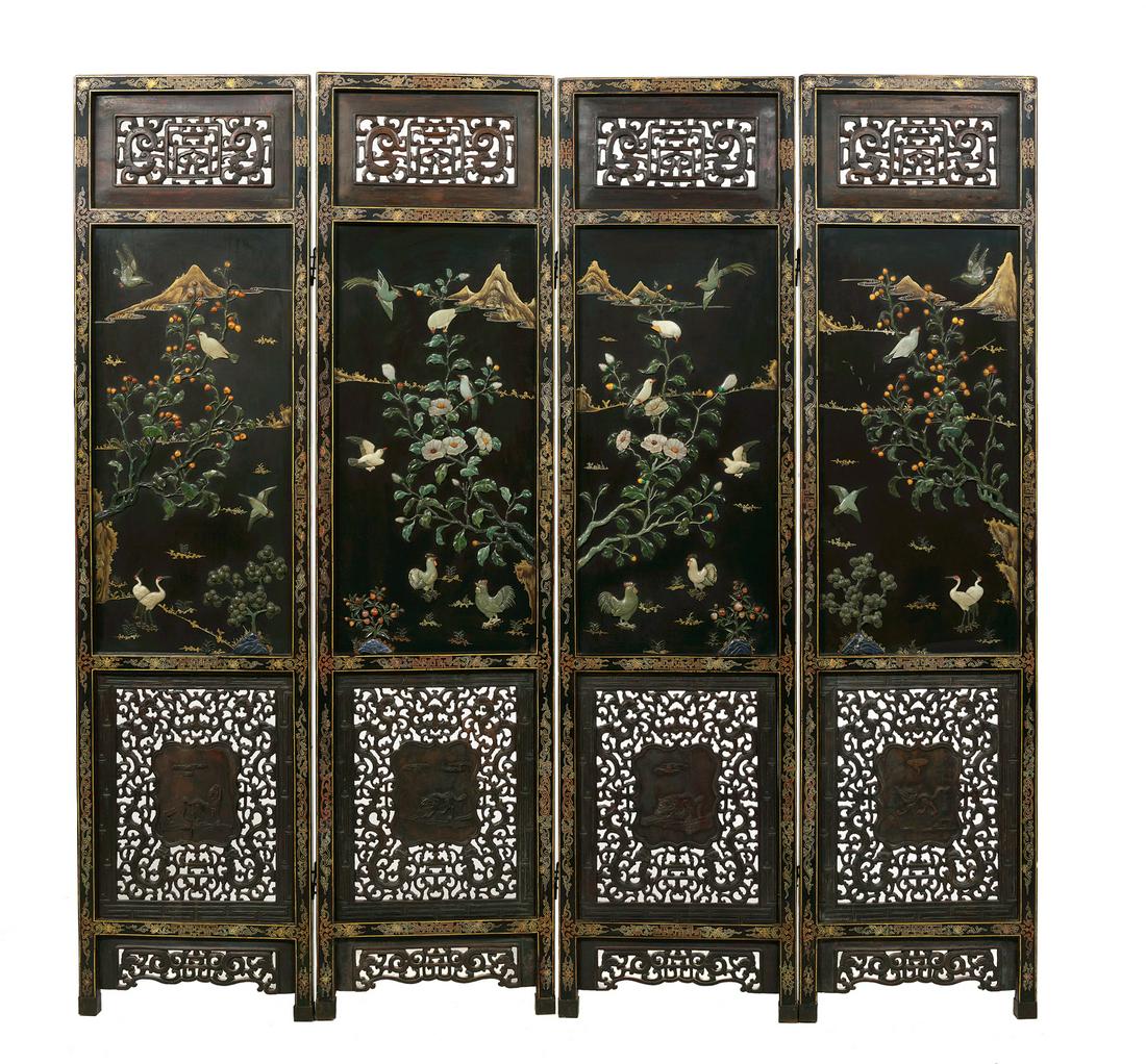 CHINESE FOUR-PANEL PAINTED LACQUER SCREEN MID 20TH - Dec 15, 2017 ...
