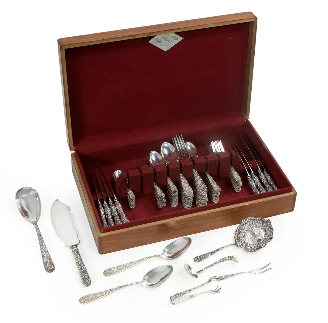 For Auction: Stieff "Forget-Me-Not" Silver Flatware Set (#0641) on Jun ...