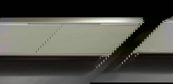 Contemporary Laminated Gray Steel Cabinet