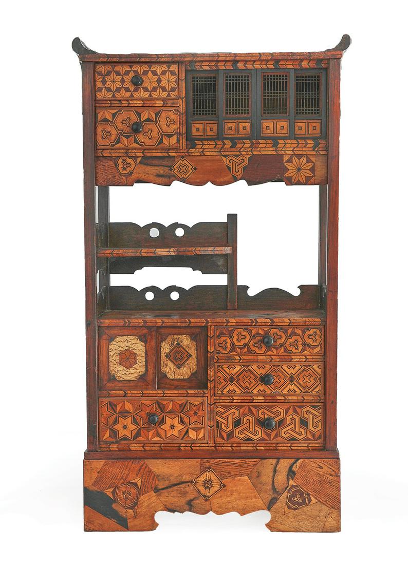 Handsome Japanese Parquetry Cabinet