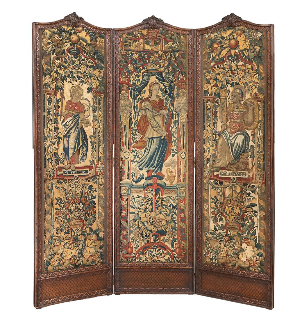 Italian Walnut and Tapestry Three-Panel Screen - May 21, 2022 | New ...