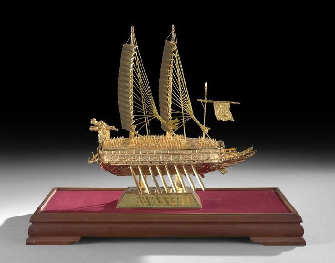 651: Gilt Brass Model of a Korean Kobukson