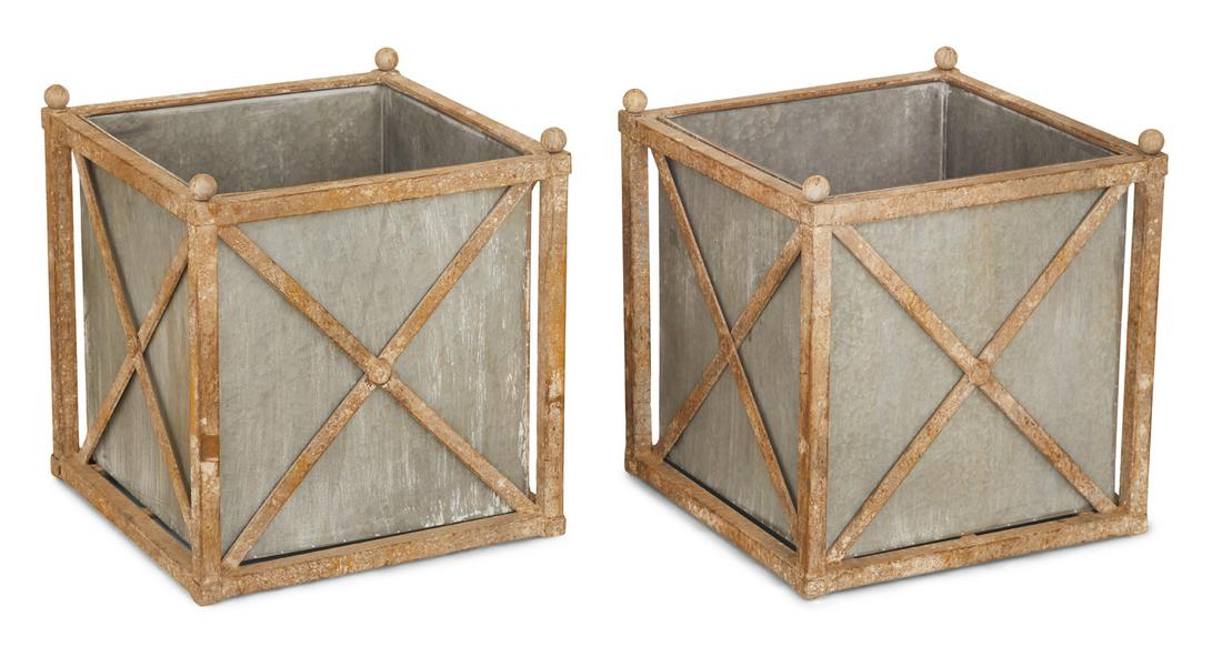 Pair Of Metal Tree Tubs Of Classical Inspiration Auction