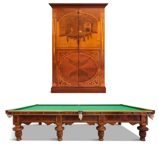 J. Ashcroft & Co. Snooker Table And Cabinet