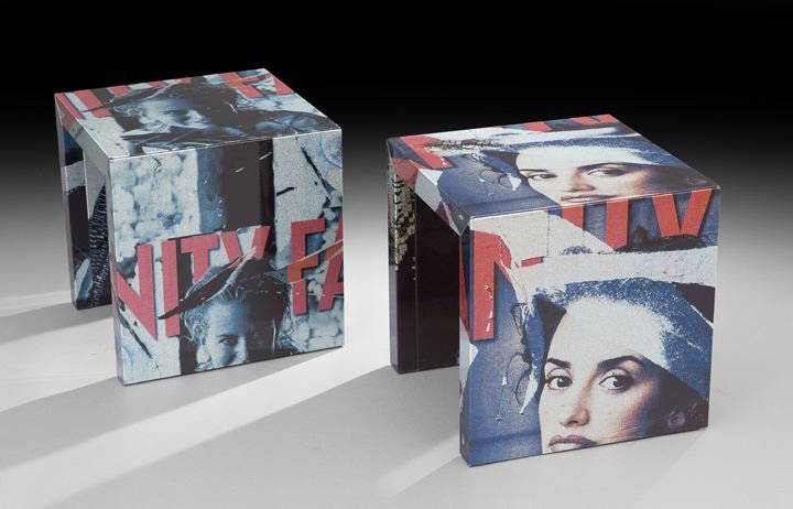 Pair Of Cubical Side Tables By Mimmo Rotella