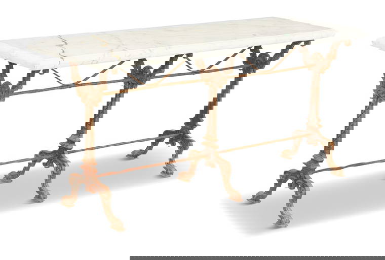 French Iron And Marble Top Pastry Table