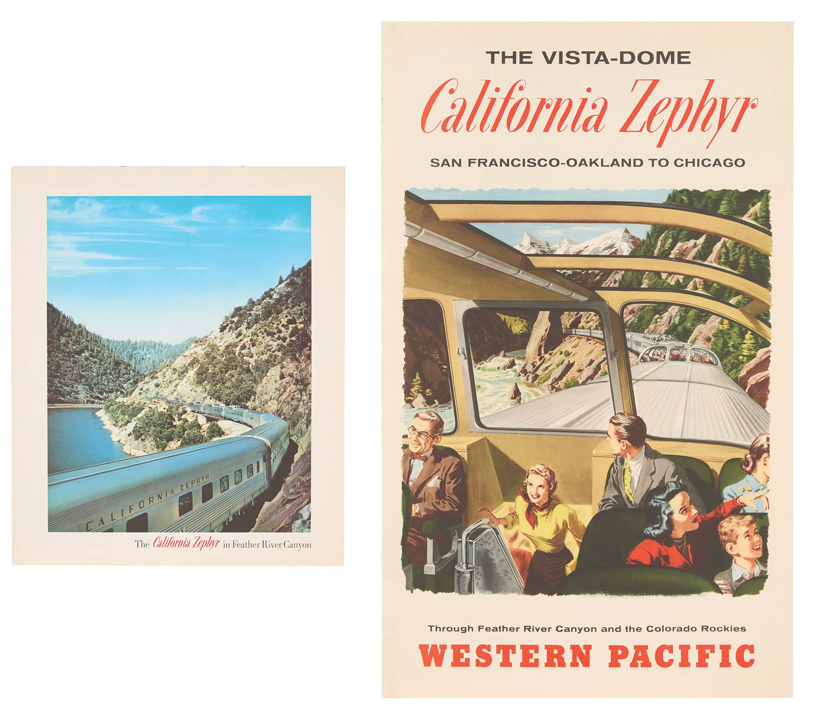 Two "california Zephyr" Travel Posters Auction