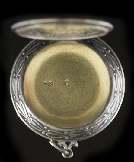 Faberge 84 Zolotnik (.875) Silver Compact