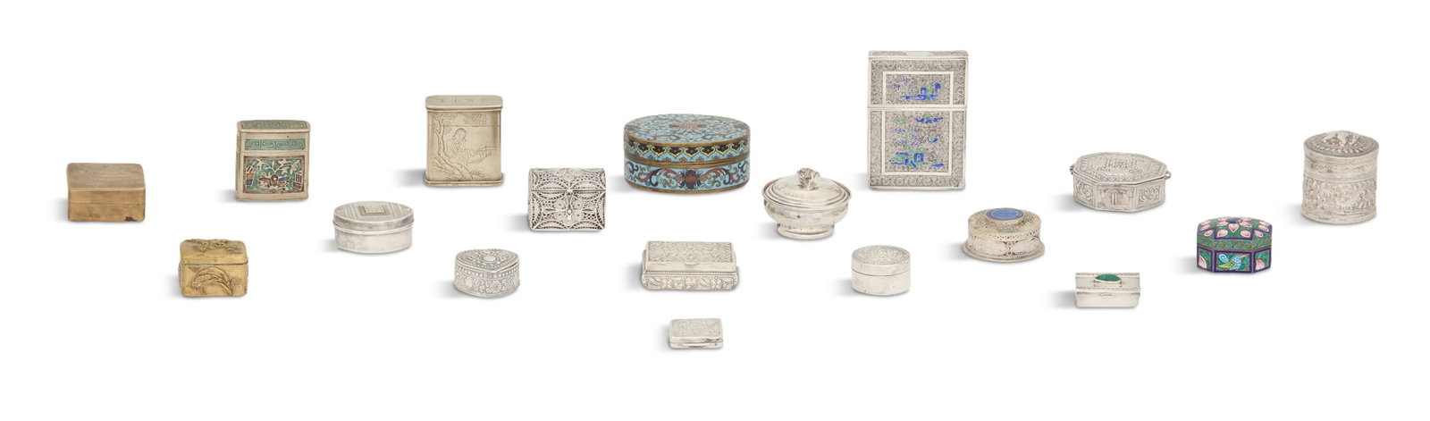 Collection Of Eighteen Table Boxes Auction